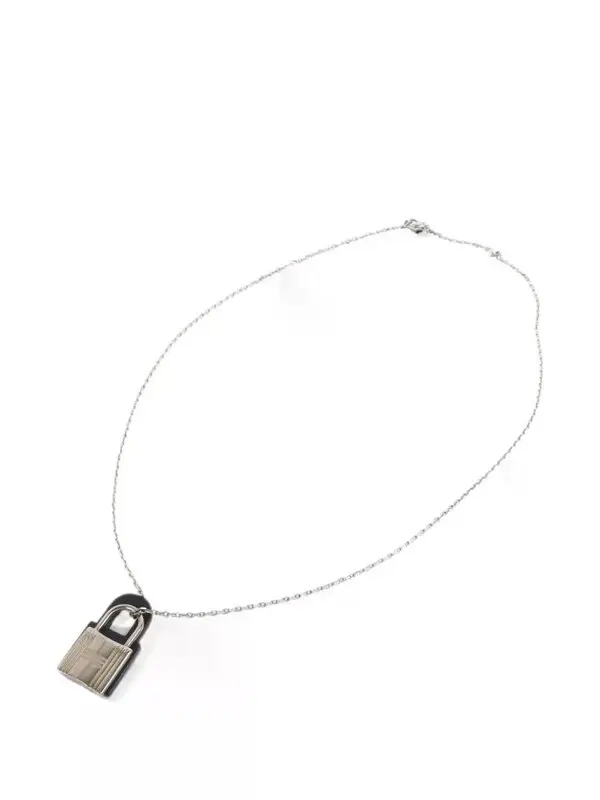 Hermès O'kelly Leather Pendant Necklace - Silver