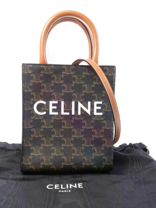 Celine Triomphe Logo Tote Bag - Brown