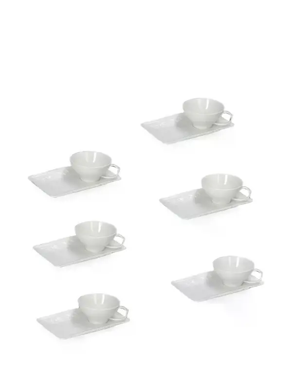 LA PORCELLANA BIANCA Florentina Coffee Cups And Saucers - White