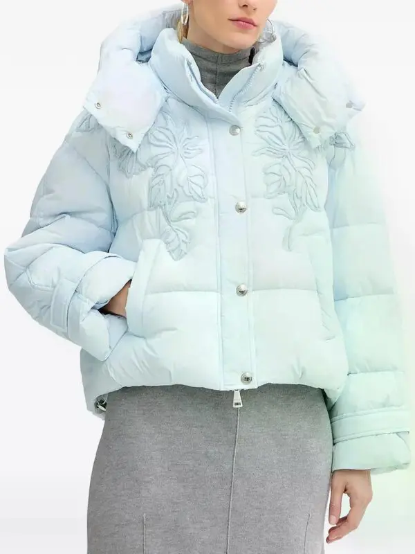 ERMANNO FIRENZE Embroidered Puffer Jacket - Blue