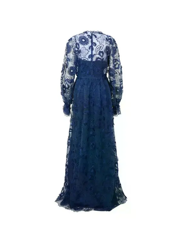 Embroidered Long Sleeve Maxi Dress