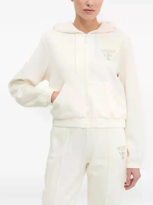 Guess Embroidered Zip-up Hoodie