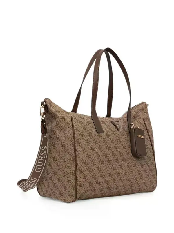 Guess Monogram Print Logo Plaque Tote Bag