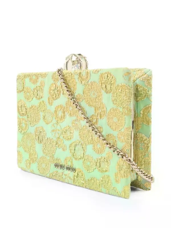 Miu Miu Floral Lurex Chain Clutch Bag