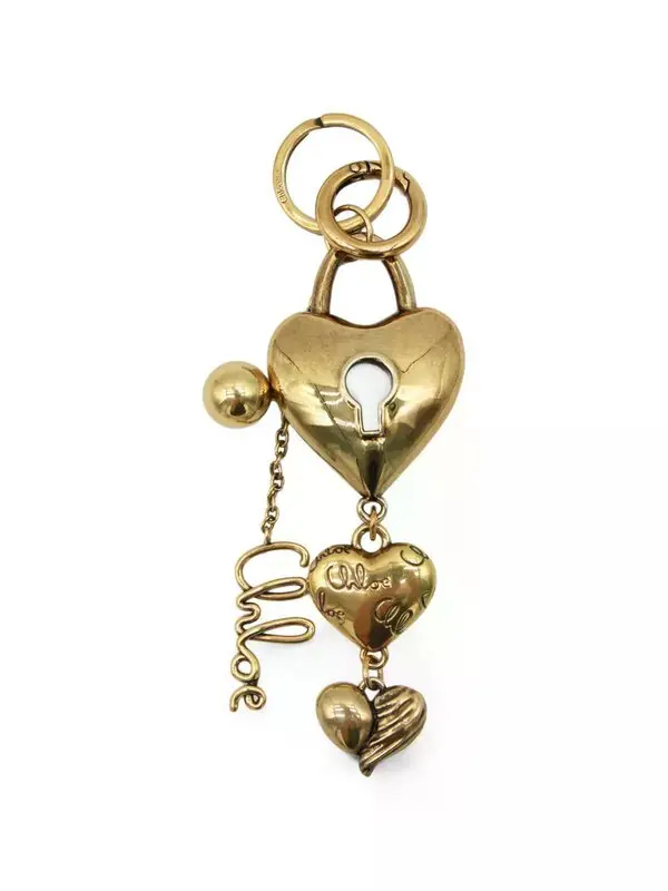 Chloé Heart Padlock Keyring - Gold