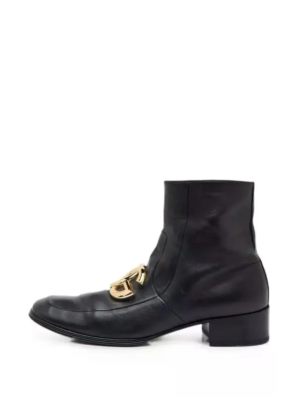Dolce & Gabbana Dg Logo Leather Ankle Boots