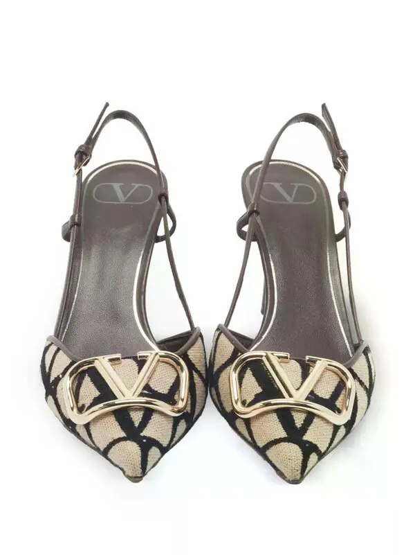 Valentino Garavani Vlogo Jacquard Slingback Pumps
