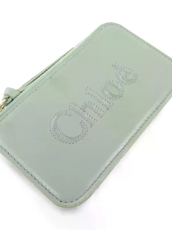 Chloé Embroidered-logo Leather Cardcase