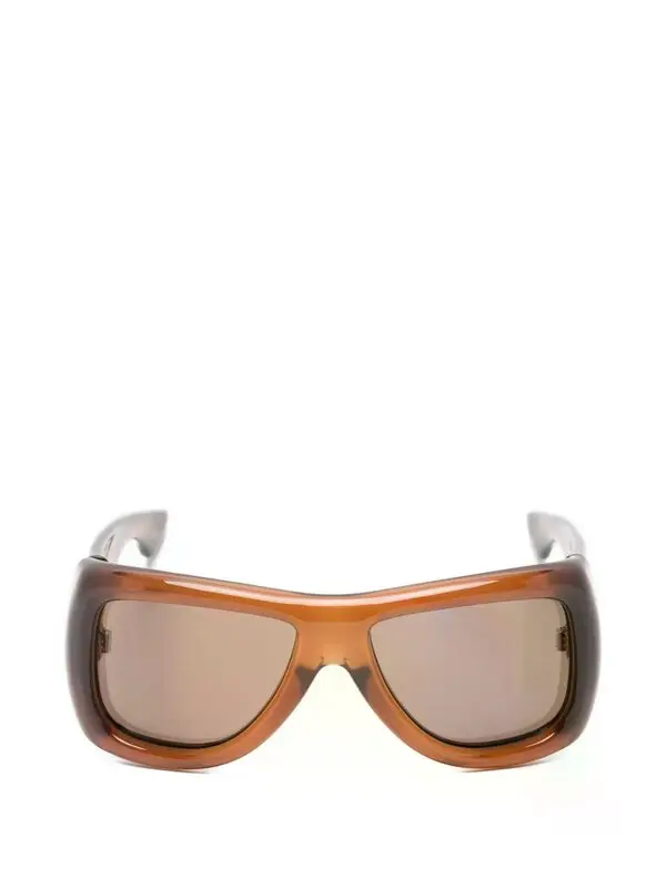 Saint Laurent Howl Rectangle-frame Sunglasses - Brown