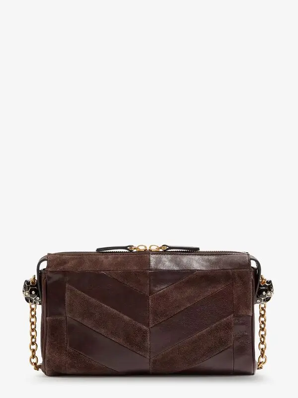Valentino Garavani Panthea Suede And Leather Shoulder Bag - Brown