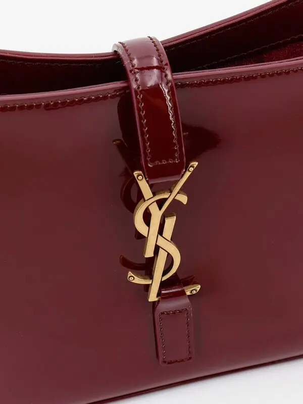 Saint Laurent Le 5 À 7 Bordeaux Patent Leather Shoulder Bag