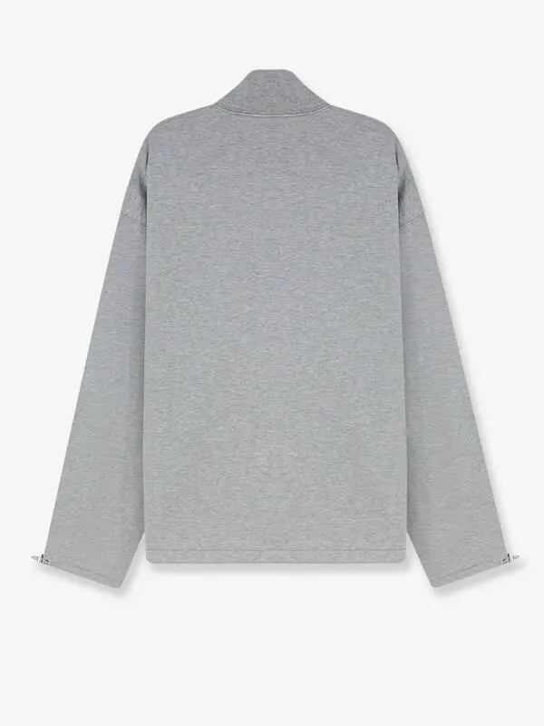 Miu Miu Oversize Cotton Sweatshirt With Zip Closure
