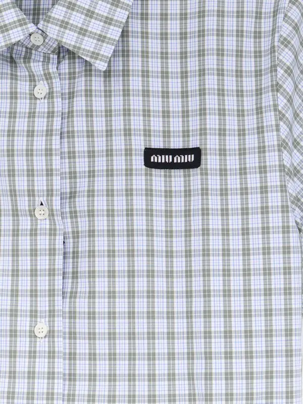 Miu Miu Madras Cotton Shirt - Green