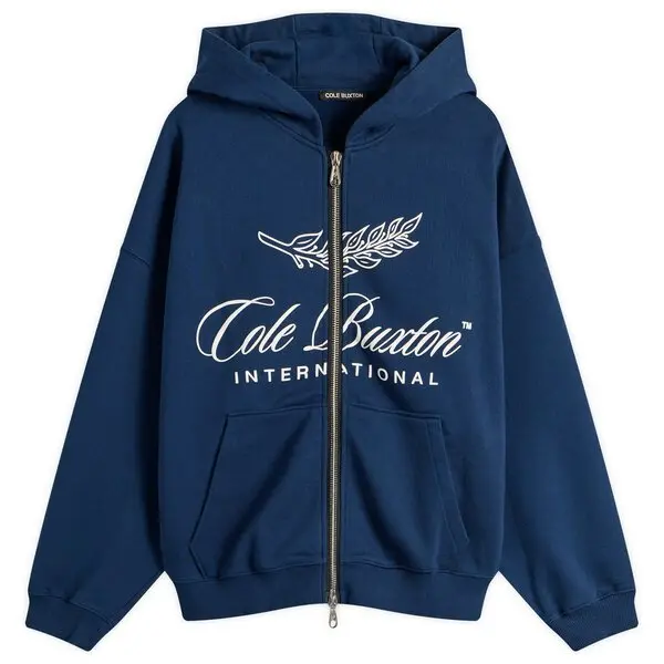COLE BUXTON International Zipped Hoodie - Navy