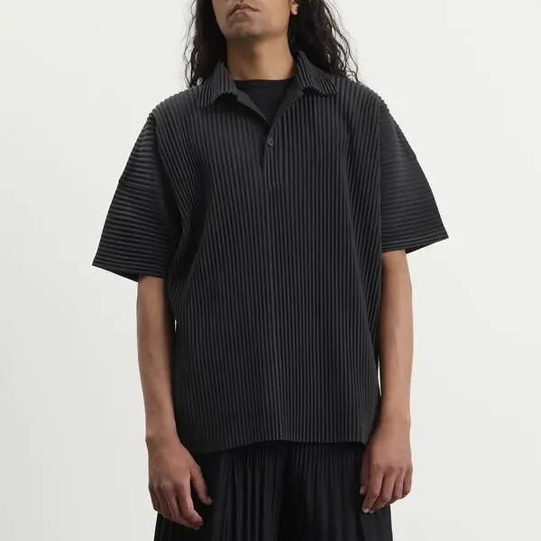 Issey Miyake Pleat Short Sleeve Shirt - Black