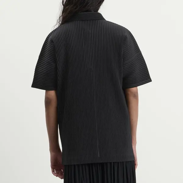 Issey Miyake Pleat Short Sleeve Shirt - Black