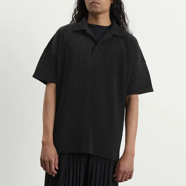 Issey Miyake Pleat Short Sleeve Shirt - Black