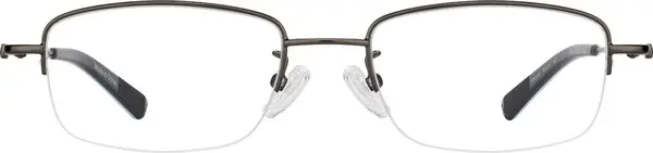 Zenni Rectangle Glasses W/ Snap-on Sunlens Stainless Steel Frame - Gray