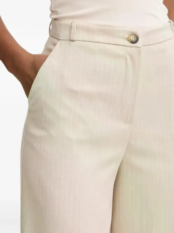 HAVEONE Pinstriped Wide-leg Trousers