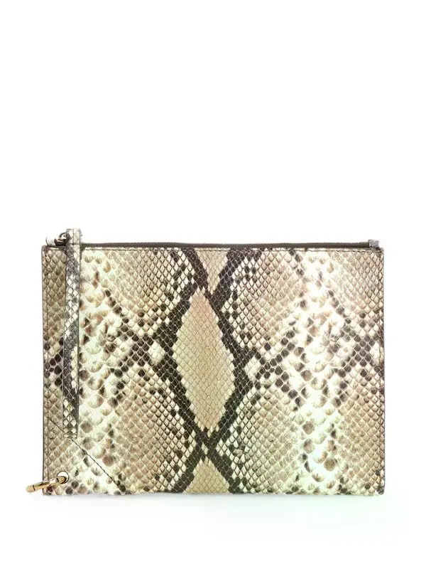 Chloé Snakeskin-effect Pouch - Neutrals
