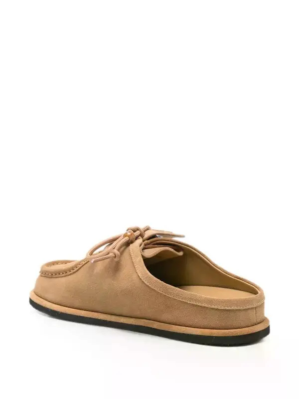 ADRIANNA FERETTI Lace-up Suede Mules - Neutrals