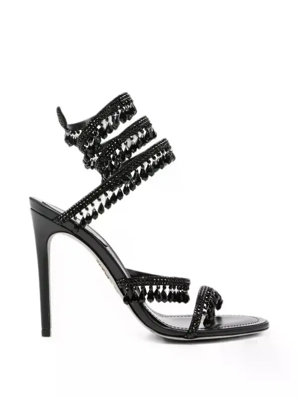 Rene Caovilla Cleo Bead-embellished Stiletto Sandals - Black