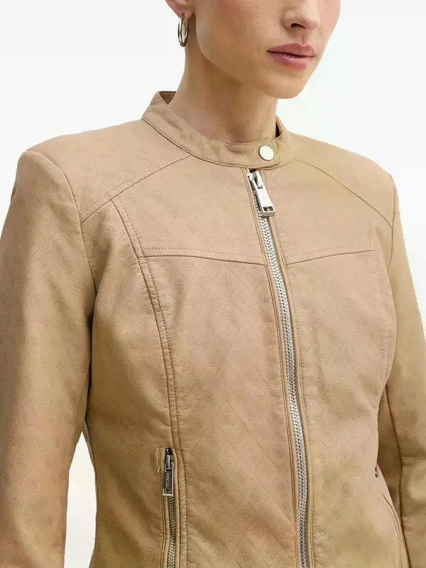 Guess Monogram-print Zip-up Jacket