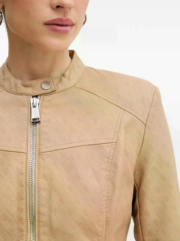 Guess Monogram-print Zip-up Jacket