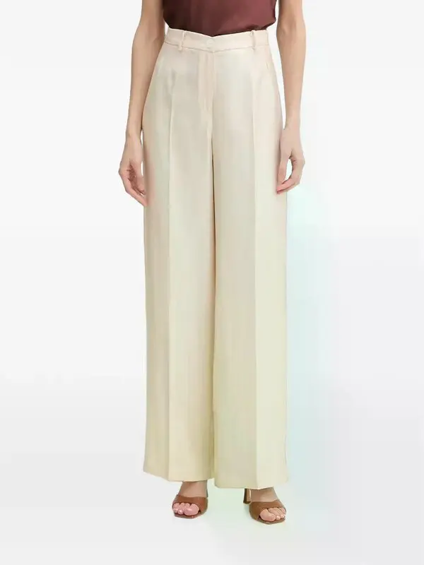 HAVEONE Pressed Crease Wide-leg Trousers