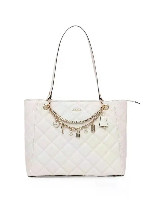 Guess Libby Quilted Tote Bag - Neutrals