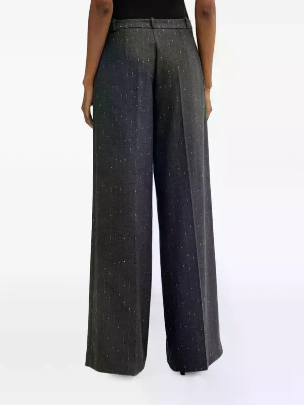 HAVEONE Pinstripe Wide-leg Trousers