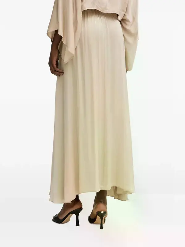 HAVEONE Satin Finish Flared Maxi Skirt