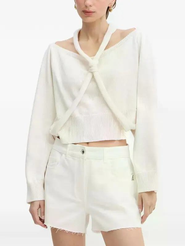 HAVEONE Cold-shoulder Halterneck Sweater