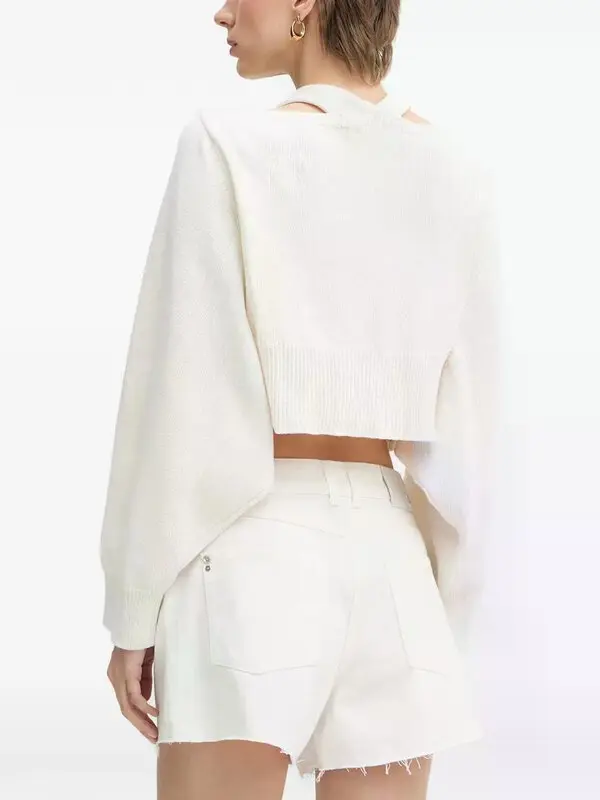 HAVEONE Cold-shoulder Halterneck Sweater