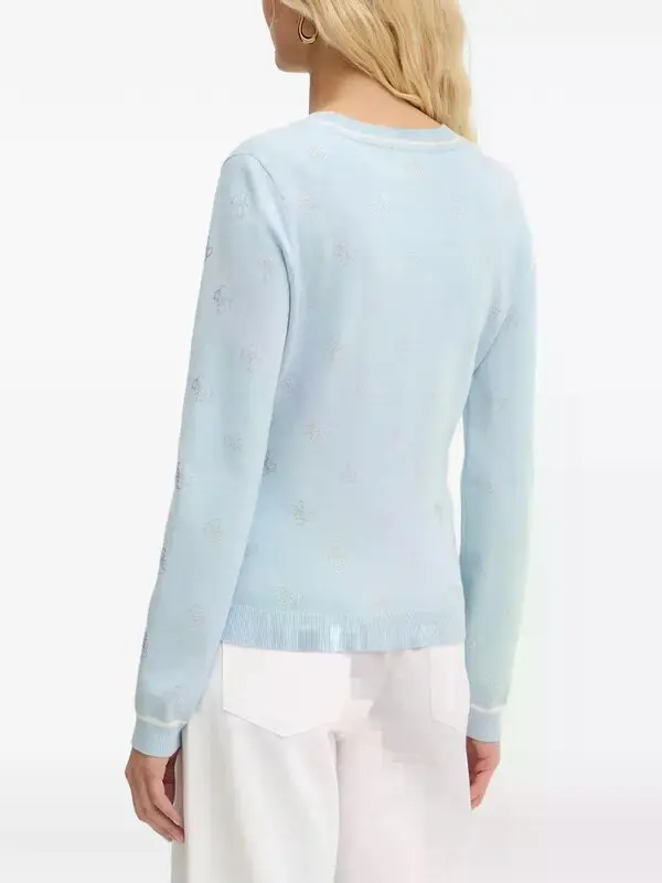 Guess Rhinestone Logo-pattern Cardigan