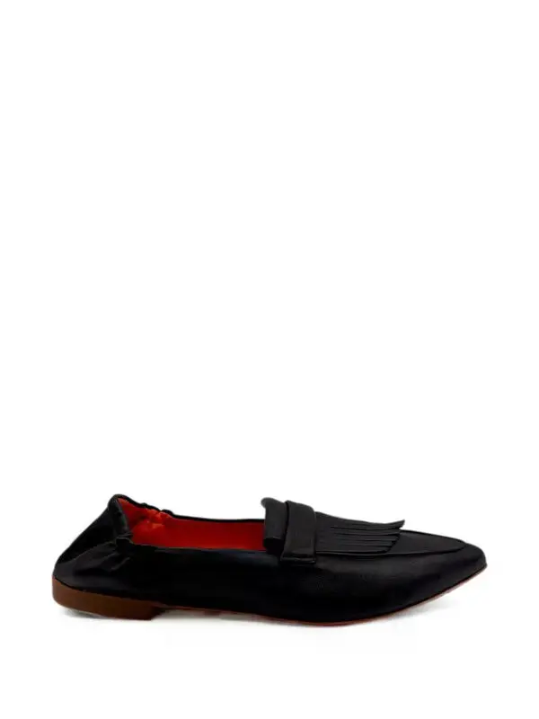 KROLL Leather Fringe Detail Loafers