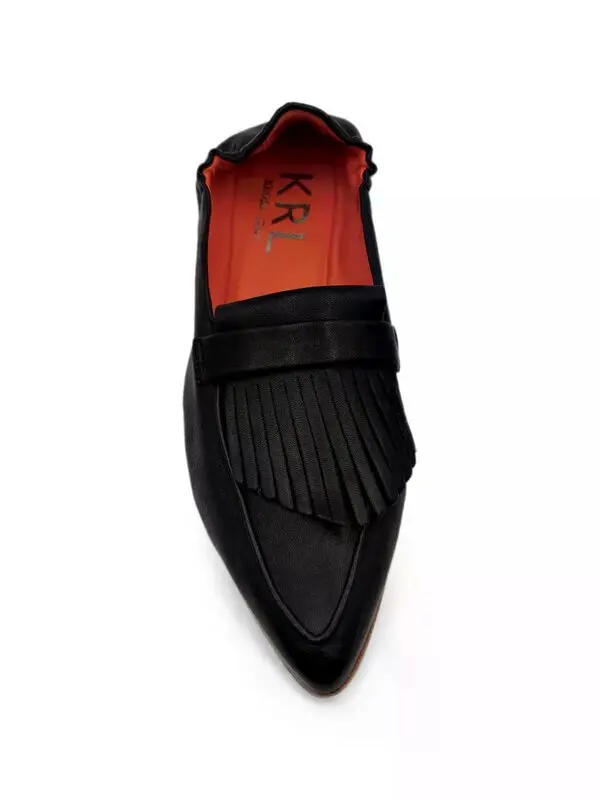 KROLL Leather Fringe Detail Loafers
