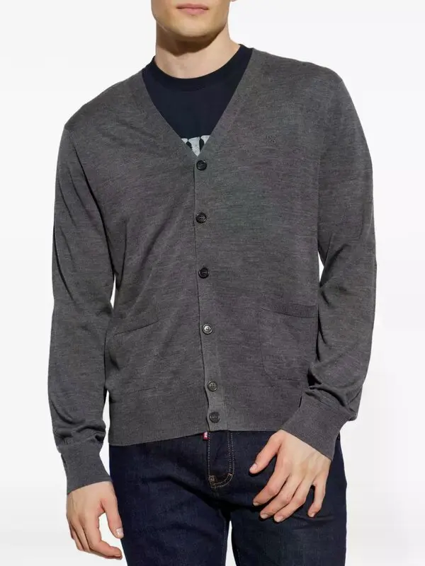 Dsquared2 Embroidered Logo V-neck Cardigan