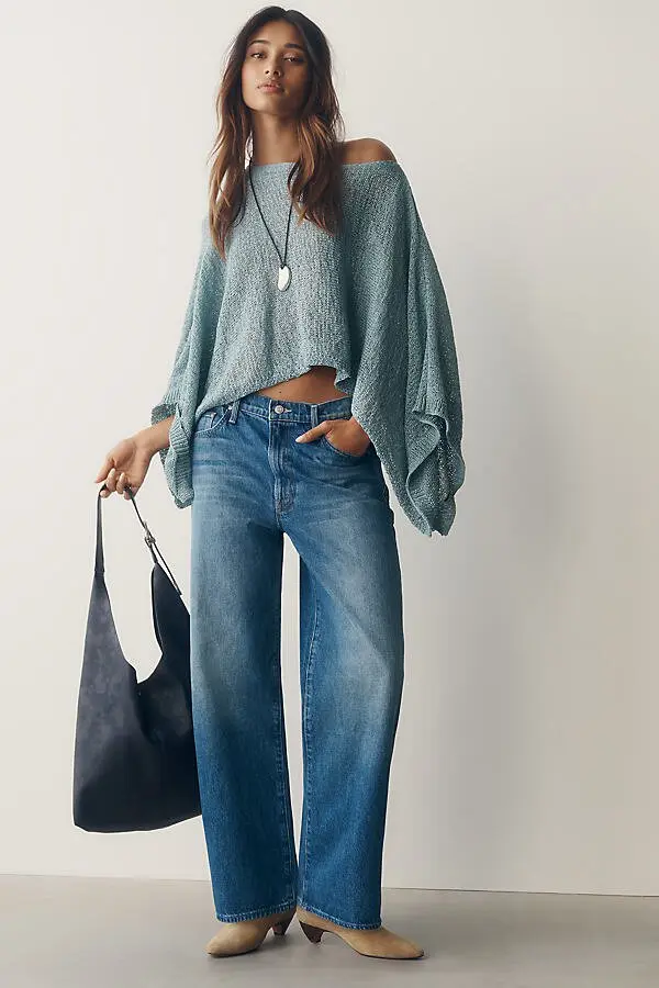 Anthropologie Love Knot Burnished Buckle Slouchy Bag - Navy