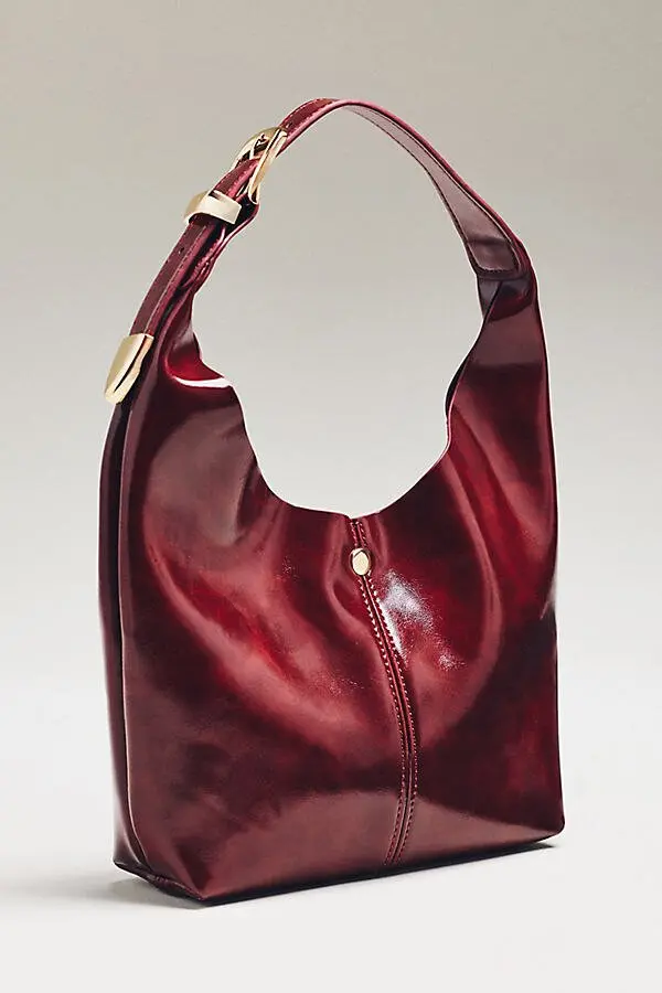 Anthropologie Love Knot Burnished Buckle Mi Slouchy Bag - Red