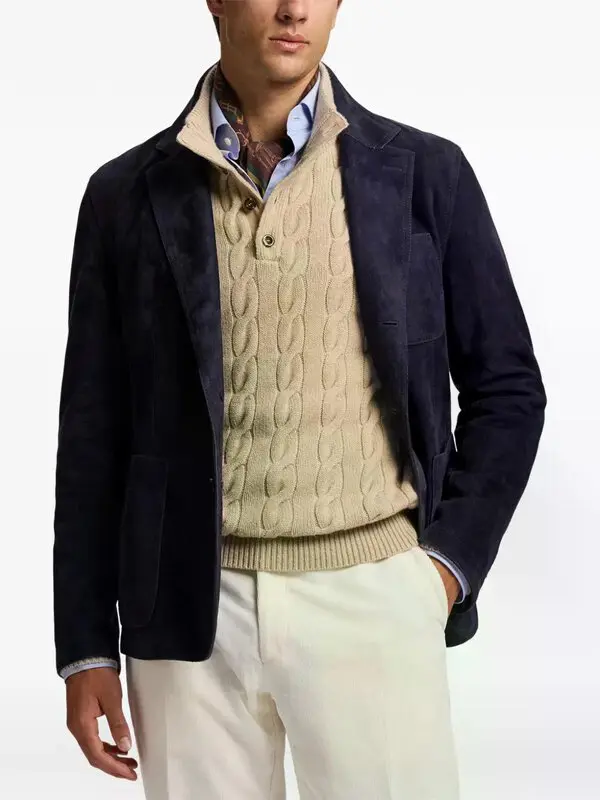 Ralph Lauren Purple Label Single-breasted Suede Blazer