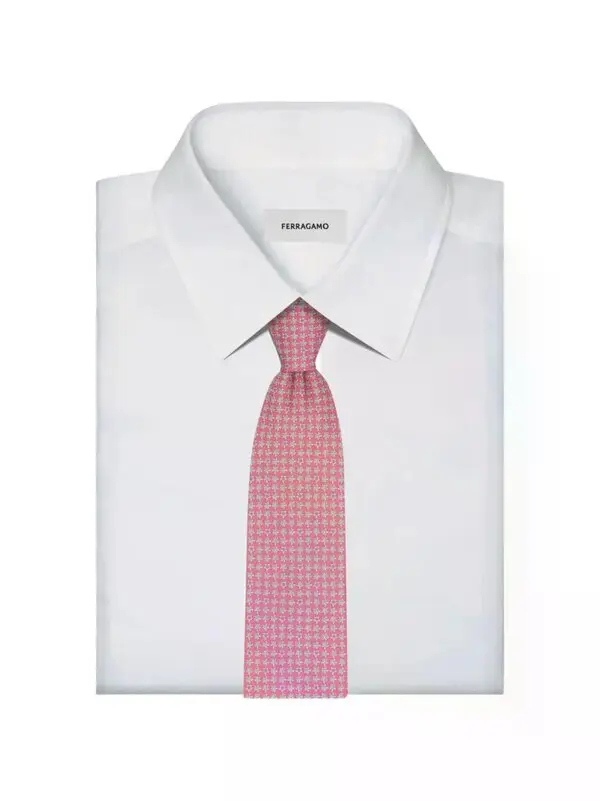 FERRAGAMO Silk Turtle Print Neck Tie - Pink