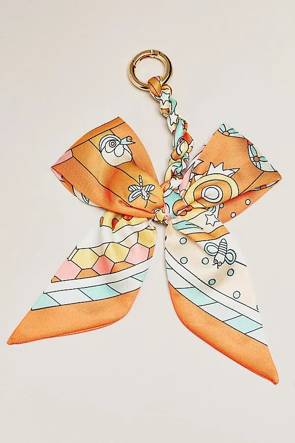 LISI LERCH Megan Scarf Bag Charm - Orange Pattern