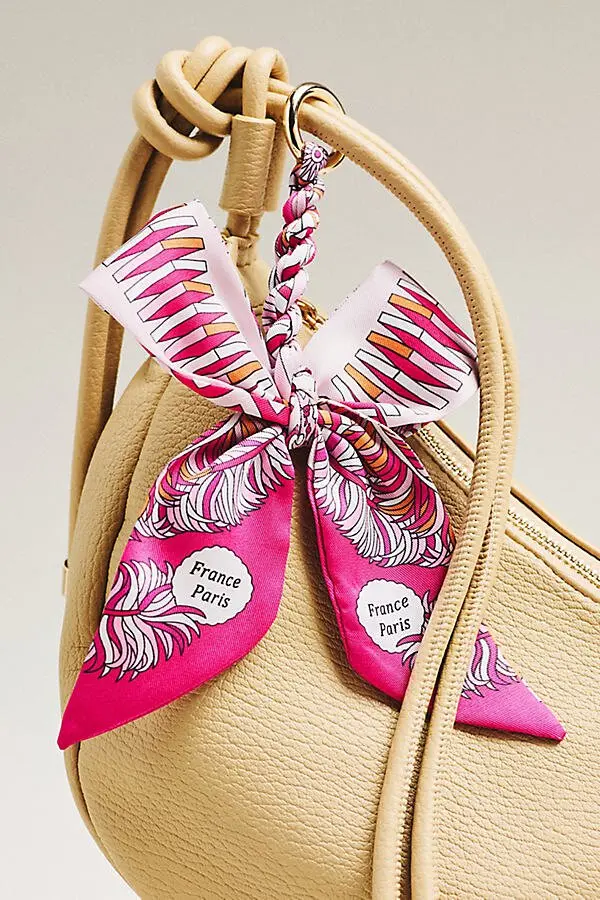 LISI LERCH Megan Scarf Bag Charm - Pink Pattern