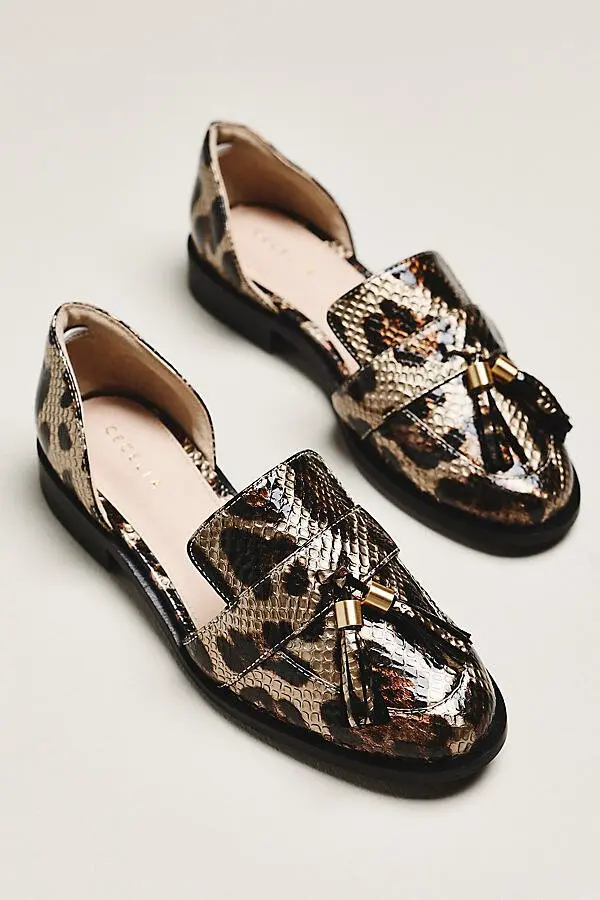 CECILIA NEW YORK Lear Tassel Loafers - Leopard Croco