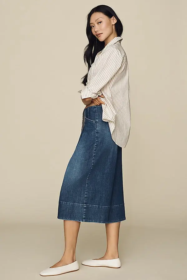 Maeve Reworked High-rise Wide-leg Culotte Jeans