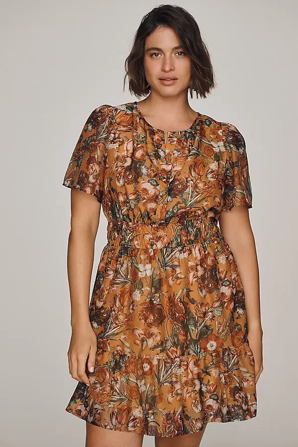 THE SOMERSET COLLECTION BY ANTHROPOLOGIE Somerset Mini Dress - Yellow Pattern