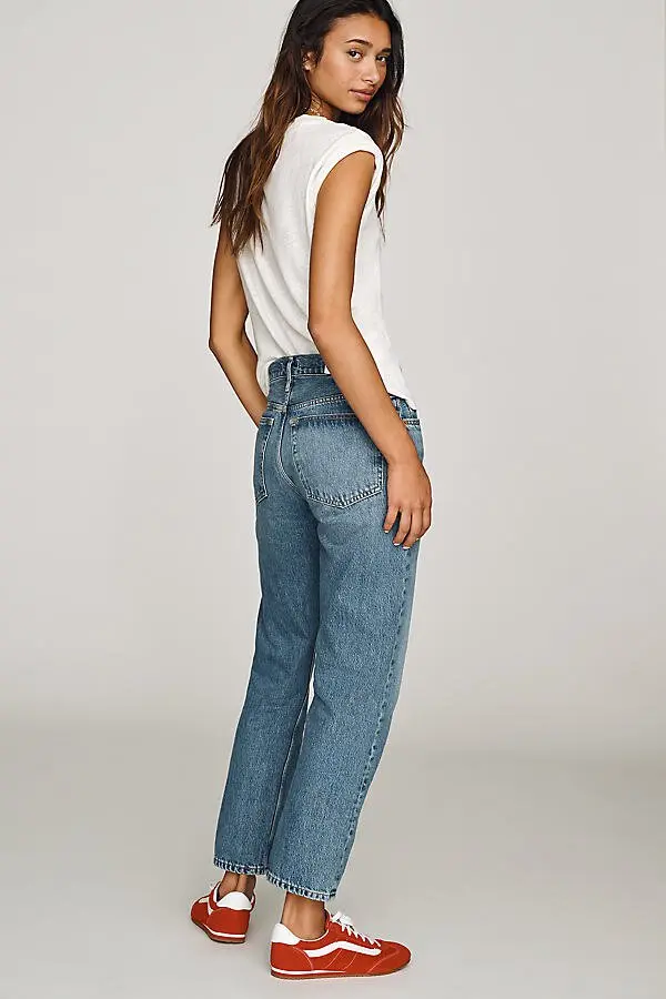 RE/DONE Blondie Mid-rise Cropped Straight-leg Jeans