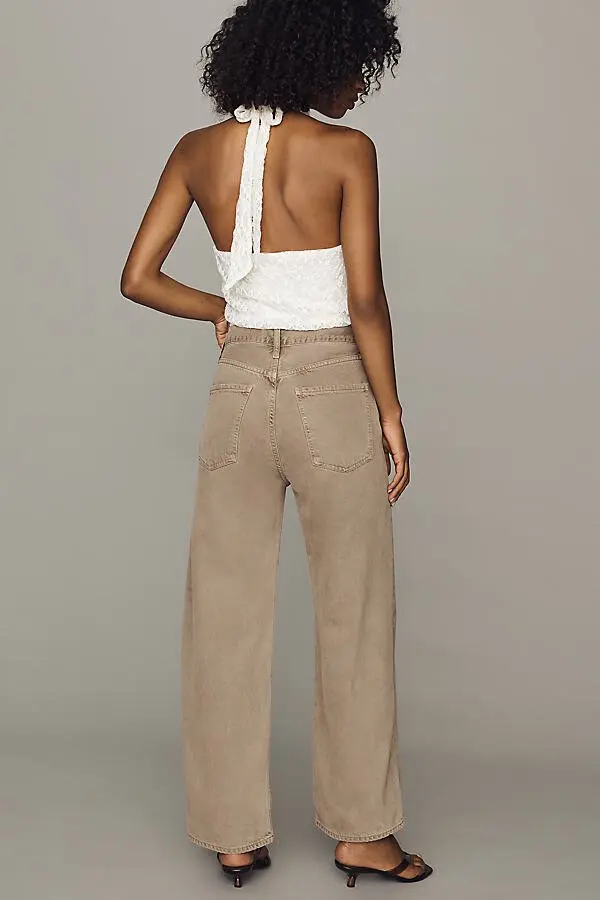 AGOLDE Ren High-rise Cropped Wide-leg Jeans