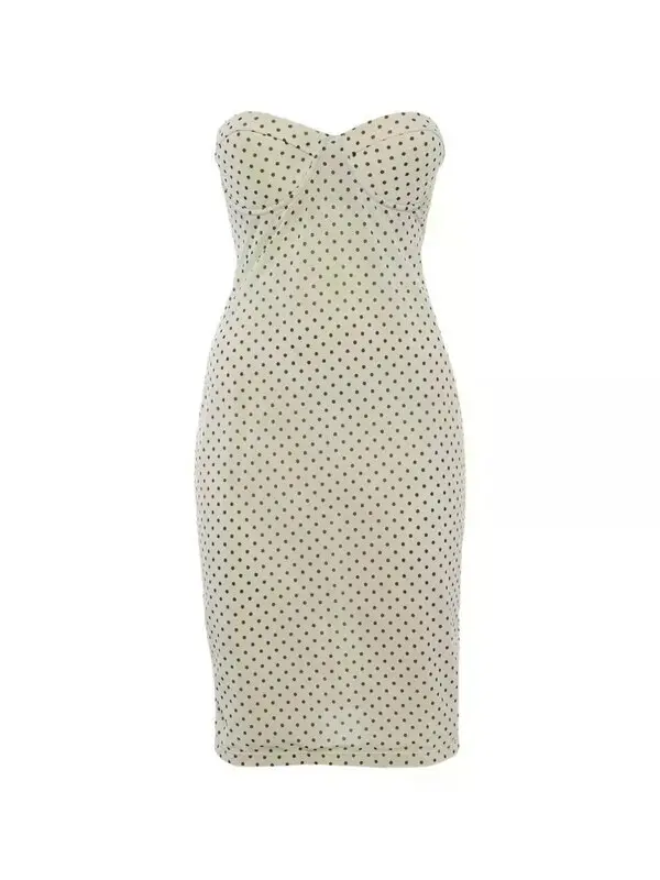 Zimmermann Strapless Sweetheart Neckline Polka Dot Midi Dress